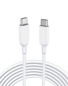 anker usb c cable, powerline iii usb-c to usb-c cable 2.0(60w 10ft), usb c fast charging cable for macbook pro 2020, ipad pro 2020, switch, samsung galaxy s20 plus s9 s8 plus, pixel, and more (white)