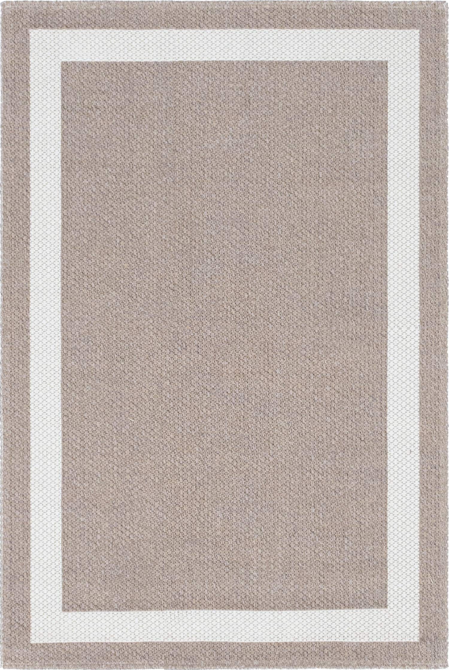 Unique Loom Decatur Collection Area Rug - Border (2' 2" x 3' Rectangle, Taupe/ Ivory)