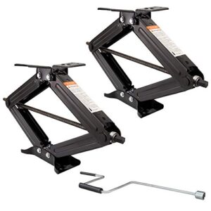 recpro rv 5000 lb 30" rv scissor jacks | stabilizer extender leveling | handle included | camper trailer (2 pack)