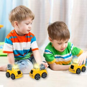 ArtCreativity 3.5 Inch Pull Back Construction Vehicle Set with Lights & Sound, Set of 3, Includes Mini Dump Truck, Tow Truck, and Concrete Mixer, Best Gift for Kids, Party Favors for Boys Girls