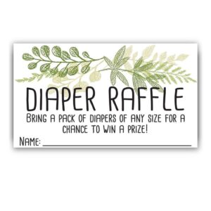 diaper raffle tickets - botanical - set of 50 double-sided raffle cards - blank baby shower stationery - fun and colorful baby shower supplies for under $15!