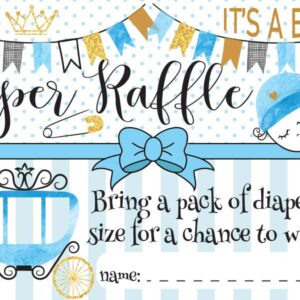 Diaper Raffle Tickets - It's A Boy - Set of 50 Double-Sided Raffle Cards - Blank Baby Shower Stationery - Fun and Colorful Baby Shower Supplies for Under $15!