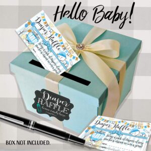 Diaper Raffle Tickets - It's A Boy - Set of 50 Double-Sided Raffle Cards - Blank Baby Shower Stationery - Fun and Colorful Baby Shower Supplies for Under $15!