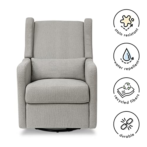 Carter's by DaVinci Arlo Recliner and Swivel Glider in Performance Grey Linen, Water Repellent & Stain Resistant, Greenguard Gold & CertiPUR-US Certified