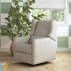 Carter's by DaVinci Arlo Recliner and Swivel Glider in Performance Grey Linen, Water Repellent & Stain Resistant, Greenguard Gold & CertiPUR-US Certified