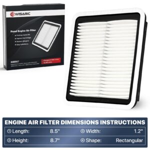 WISAMIC Engine Air Filter Compatible with Subaru: Outback(2005-2018), Forester(2009-2018), Legacy(2008-2018), WRX(2015-2018), XV Crosstrek (2013-2015), Tribeca(2006-2014), WM997, Replace CA9997