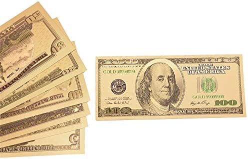 LONG7INES USA President 1/2/5/10/20/50/100 Dollar Bill Banknote, 24k Gold Coated Legacy Limited Edition Chief Executive Banknote Bill Great Gift for Coin Currency Collectors and Republican (70 Pack)