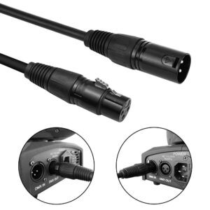 Eyeshot 3.2ft / 1m DMX Cable, 8PCS 3 Pin DMX Cables DMX Wires, DMX512 XLR Male to Female Stage Light Signal Cable with Metal Connectors, Connection for Stage & DJ Lighting fixtures