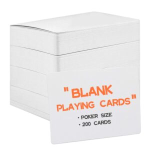 teskyer blank playing cards, poker size, linen finish, double sides blank index flash cards for writing, drawing, diy game cards gift cards