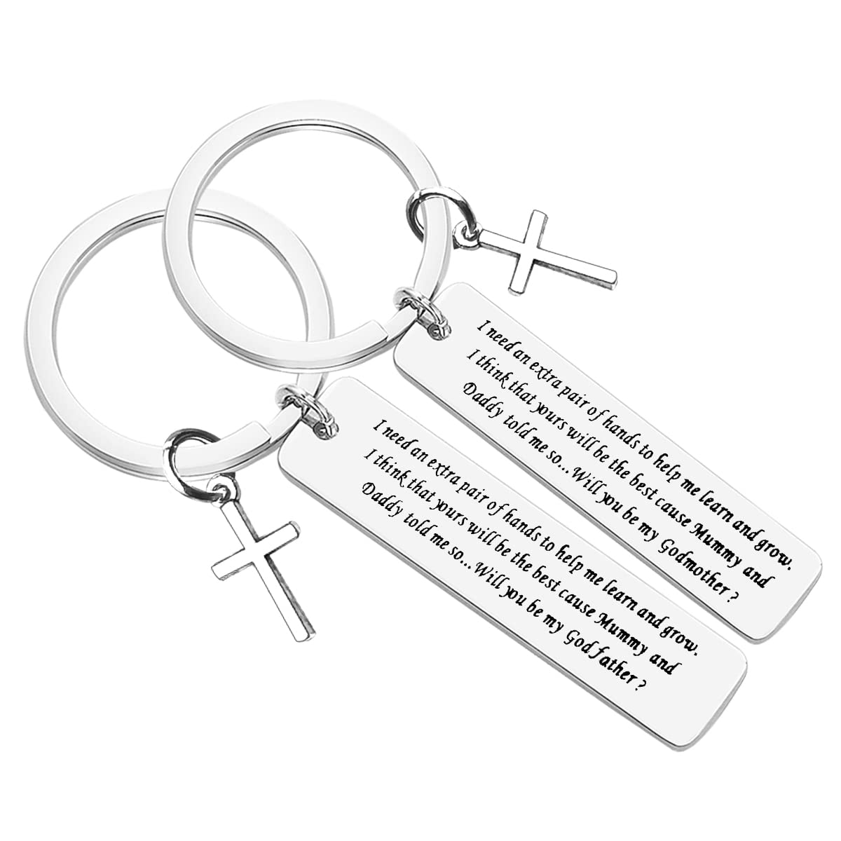 Godparents Gifts from Godchild Will You Be My Godfather/Godmother Keychain Set Godparent Proposal Gifts Godmother Keychain Godfather Gifts Christening Gift for Godmother Godfather