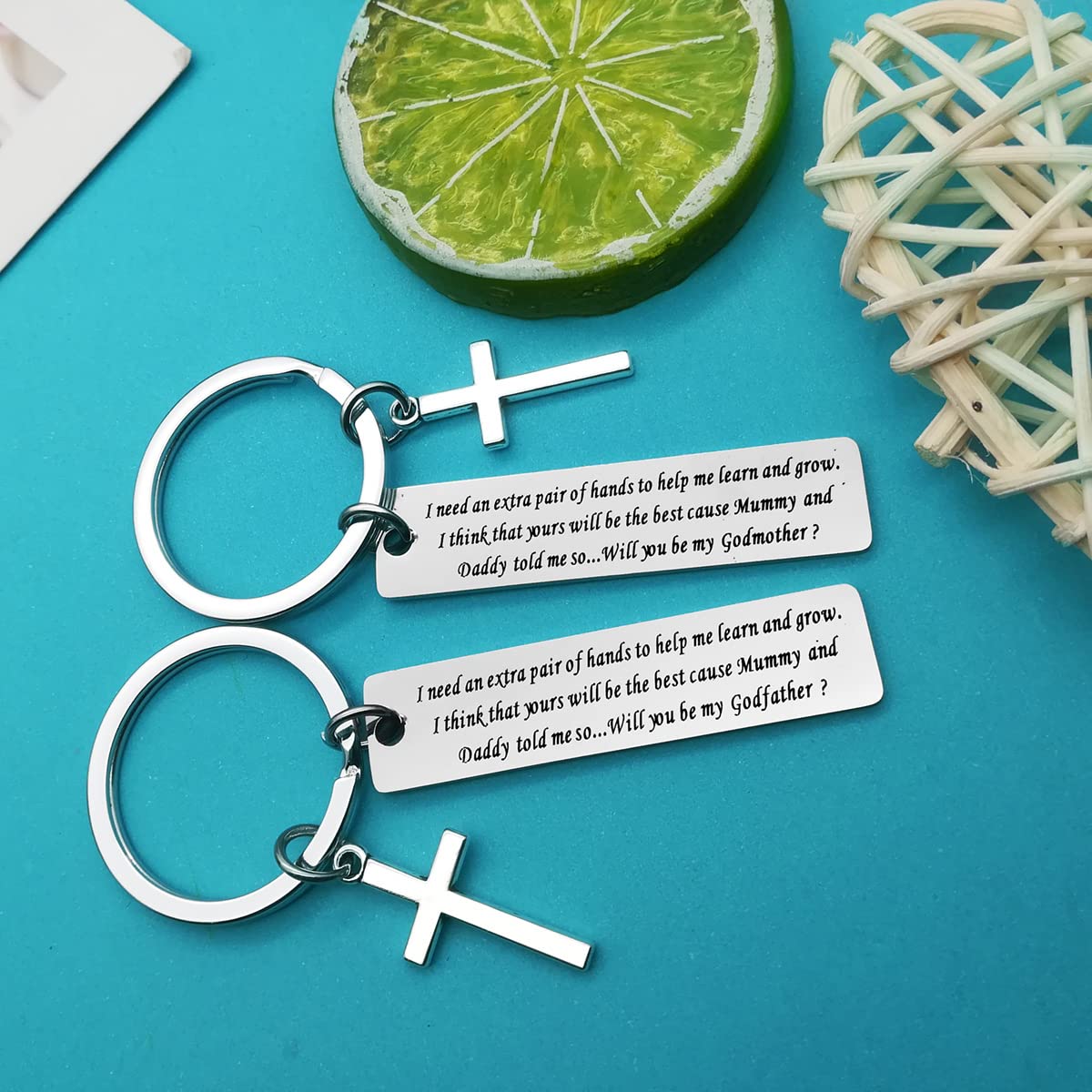 Godparents Gifts from Godchild Will You Be My Godfather/Godmother Keychain Set Godparent Proposal Gifts Godmother Keychain Godfather Gifts Christening Gift for Godmother Godfather