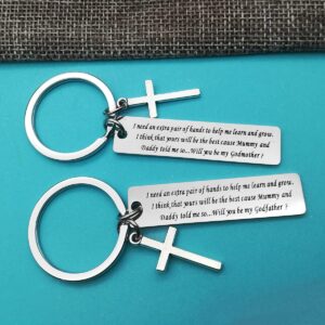 Godparents Gifts from Godchild Will You Be My Godfather/Godmother Keychain Set Godparent Proposal Gifts Godmother Keychain Godfather Gifts Christening Gift for Godmother Godfather