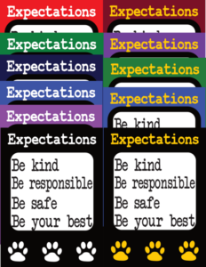 paw print expectations classroom management printable poster