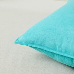 Fancy Homi 2 Packs Premium Faux Suede Decorative Throw Pillow Covers, Super Soft Square Pillow Case,Solid Cushion Cover for Couch/Sofa/Bedroom (16"x 16",Set of 2, Turquoise)