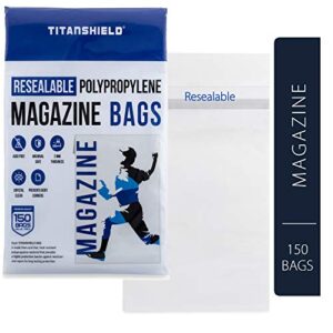 titanshield resealable magazine bags 8-3/4" x 11-1/8" with 1-1/2" flap. (150-count)