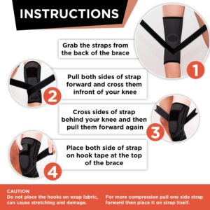 Pure Support Knee Brace with Straps, Compression Sleeve for Running, Arthritis Pain, Sports