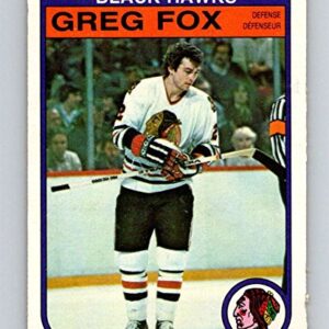 1982-83 O-Pee-Chee Hockey #65 Greg Fox Chicago Blackhawks Official NHL OPC Trading Card (stock photo used)