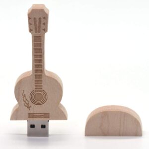 SUNJIANG Maple Wood Guitar USB Flash Drive Memory Stick Wooden Thumb Drivers Guitar Gifts Novelty Gift (32GB, Walnut)