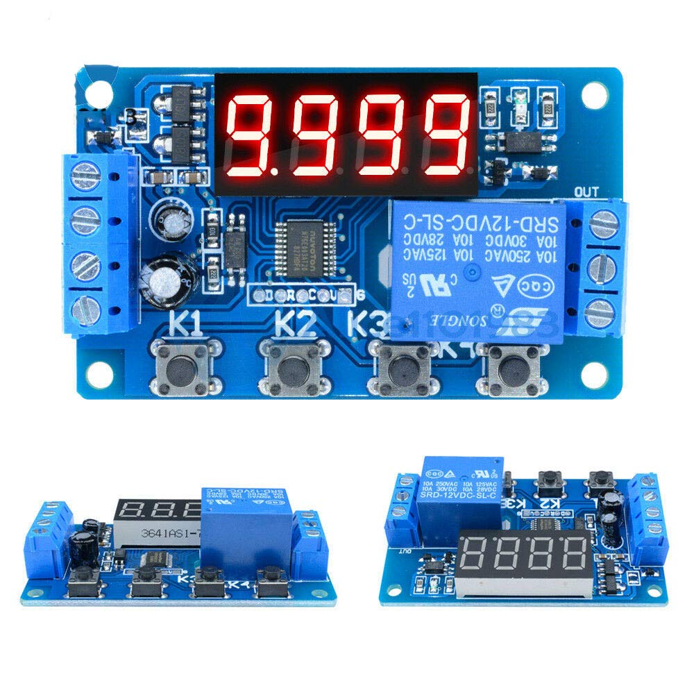 Digital 12V LED Display Timer Automation Delay Relay Programmable Module Switch