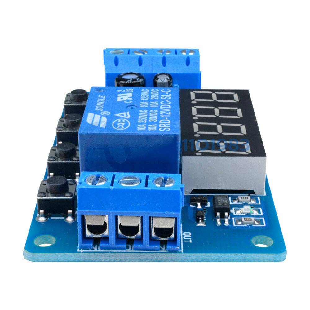 Digital 12V LED Display Timer Automation Delay Relay Programmable Module Switch