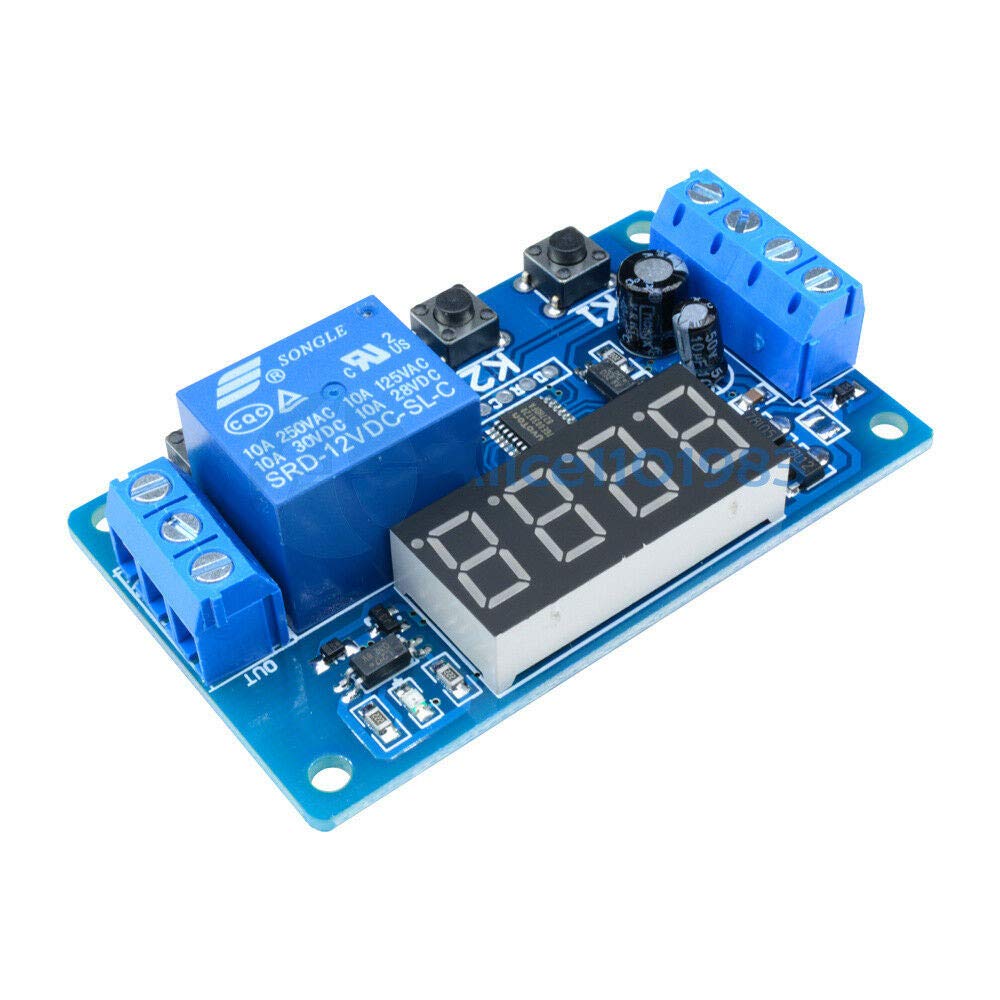 Digital 12V LED Display Timer Automation Delay Relay Programmable Module Switch