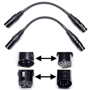 cess-078 xlr 3-pin to xlr 5-pin adapter cables, xlr3m to xlr5f & xlr3f to xlr5m, 2 pack