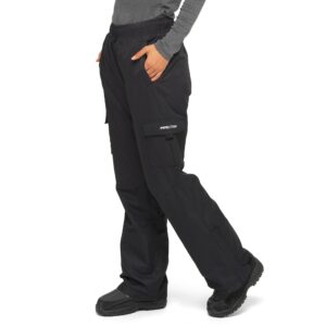 arctix women's lumi pull over fleece lined cargo snow pants, black, 3x