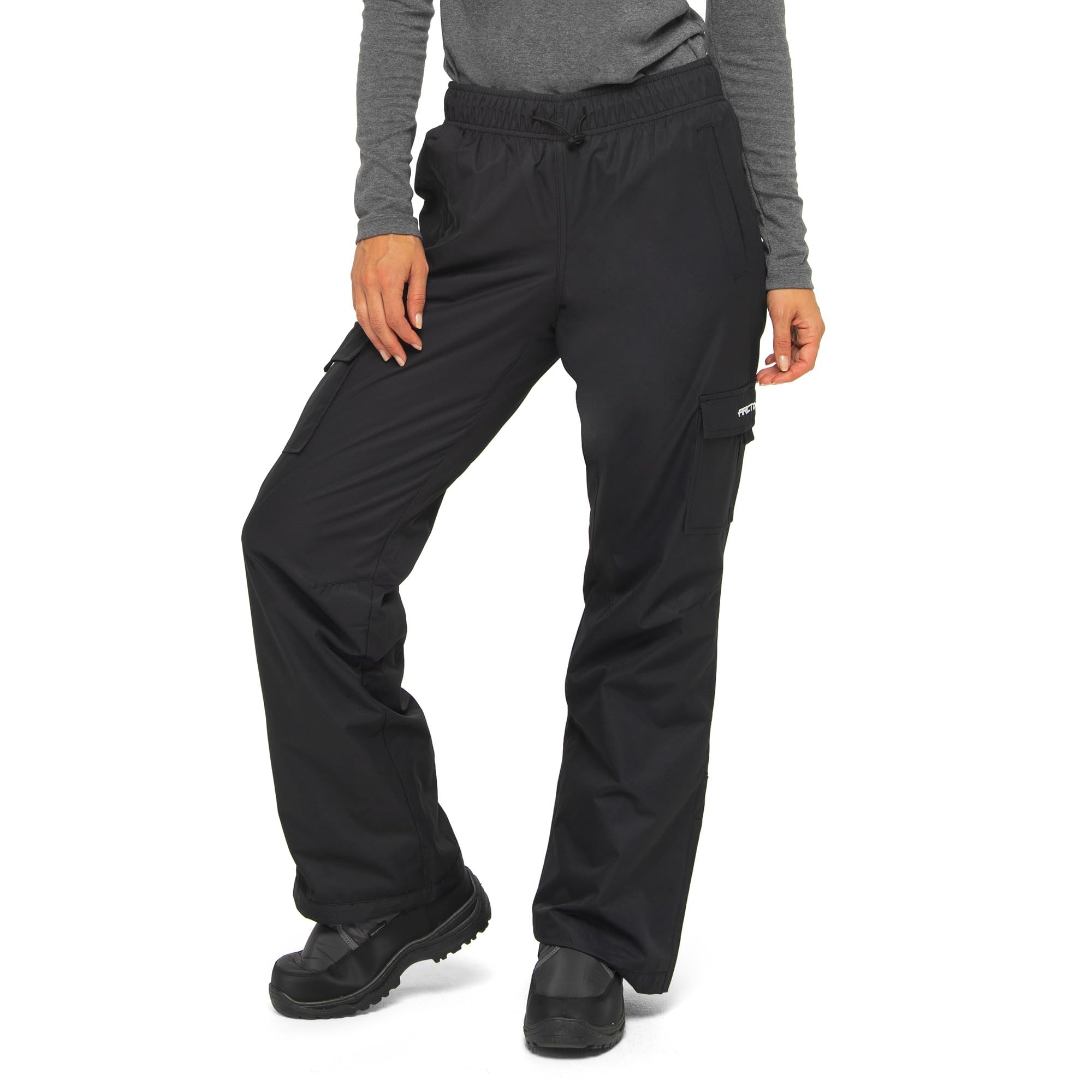 Arctix Women's Lumi Pull Over Fleece Lined Cargo Snow Pants, Black, 3X