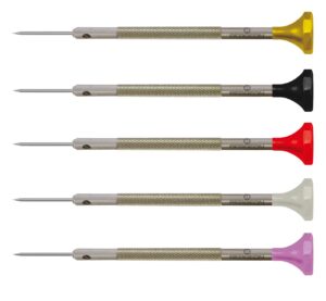 bergeon 30081-p05 stainless steel assortment of 5 screwdrivers - swiss made