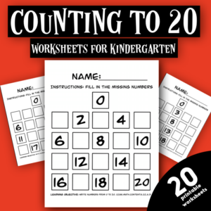 counting to 20 worksheets for kindergarten 20 printable worksheets