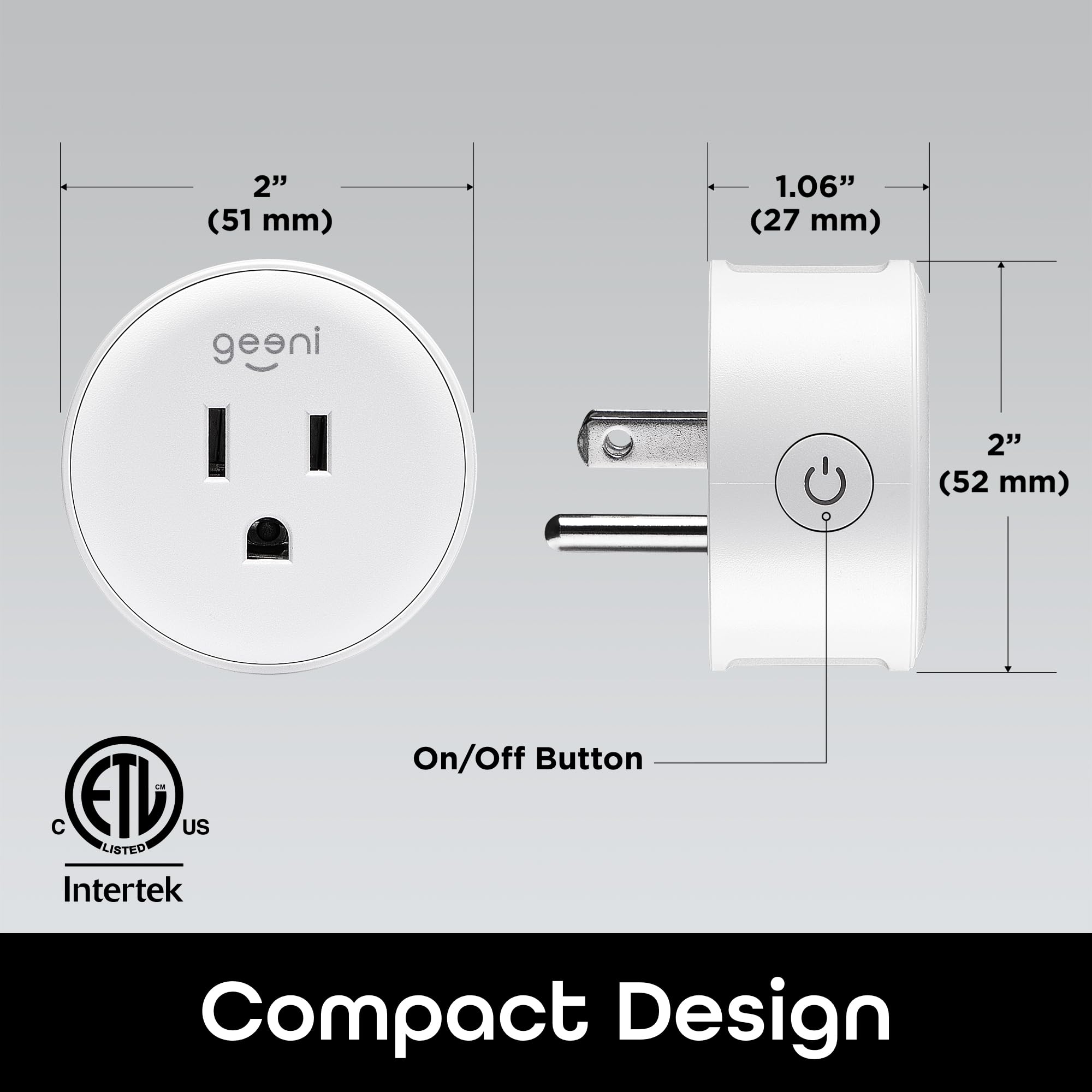 Geeni DOT Smart Wi-Fi Outlet Plug, White, (1 Pack) – No Hub Required – Works with Amazon Alexa and Google Assistant, Requires 2.4 GHz Wi-Fi