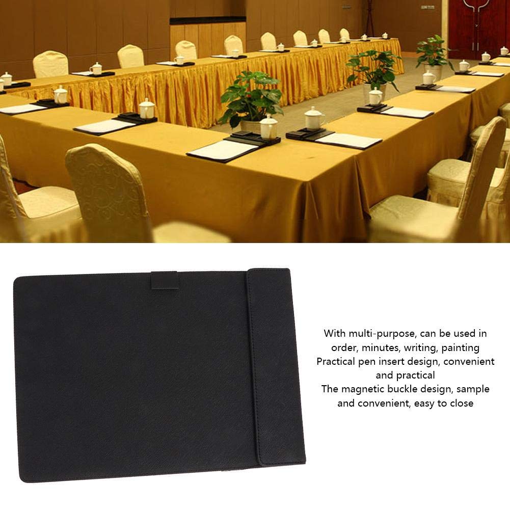 Leather Clipboard with 9.2in x 12.8in Magnetic Clip Black Document Holder for Classroom Paper Supplies