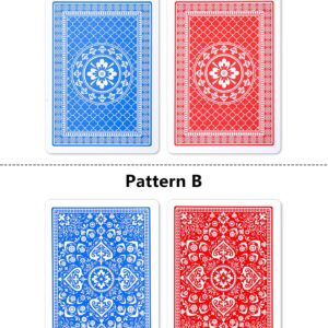 Teskyer 2 Pack Large Print Playing Cards, Poker Size Large Index Deck of Cards, Linen Finish Surface, Pattern A