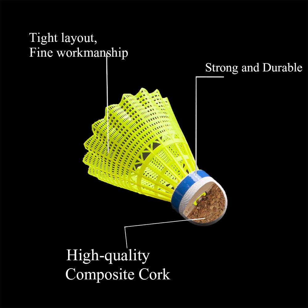 Senston Badminton Shuttlecocks Nylon Badminton Shuttlecocks Birdies Durability Stability Shuttlecock for Outdoor Indoor Sports Activities/Training