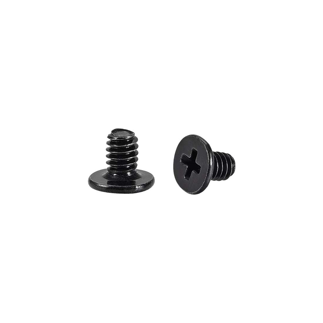 uxcell M2x3mm Phillips Screw Fastener Black 3.8mm Dia Screw Head for Laptop PC TV Fan Switch 50pcs