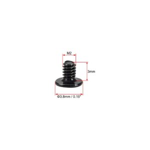 uxcell M2x3mm Phillips Screw Fastener Black 3.8mm Dia Screw Head for Laptop PC TV Fan Switch 50pcs