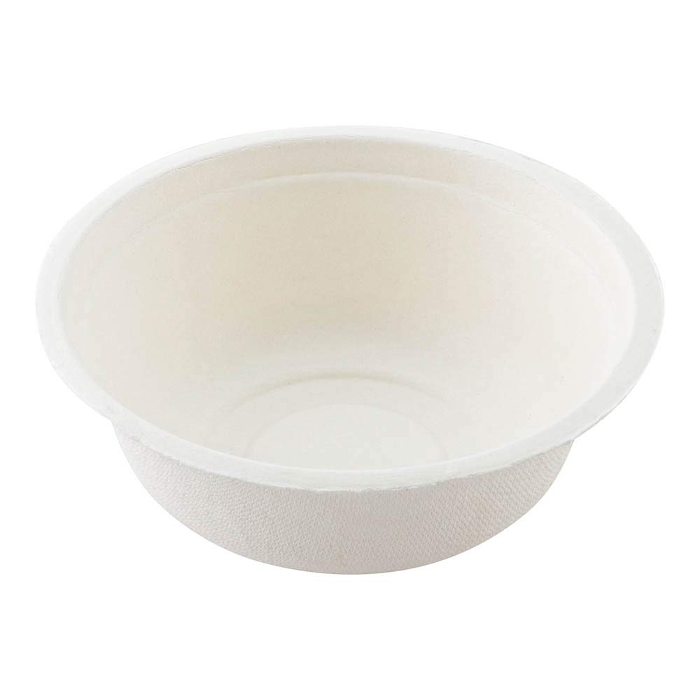 Restaurantware Pulp Tek 18 Ounce Bagasse Bowls 100 Grease Impervious Salad Bowls - Lids Sold Separately Microwavable White Bagasse Bowls Reinforced Rim Sturdy For Salads Or More