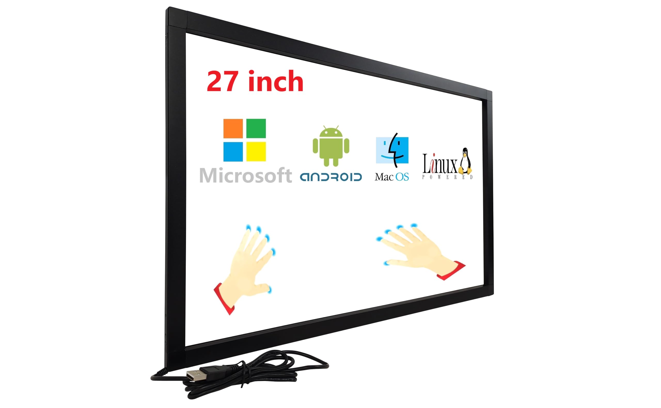 DeYoWo 27 Inch Interactive 10 Points Infrared IR Touch Screen Overlay Frame Free Driver