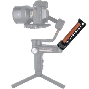 NICEYRIG Wooden Handle Grip for ZHIYUN WEEBILL S, with Multiple Thread Holes and Cold Shoe - 341