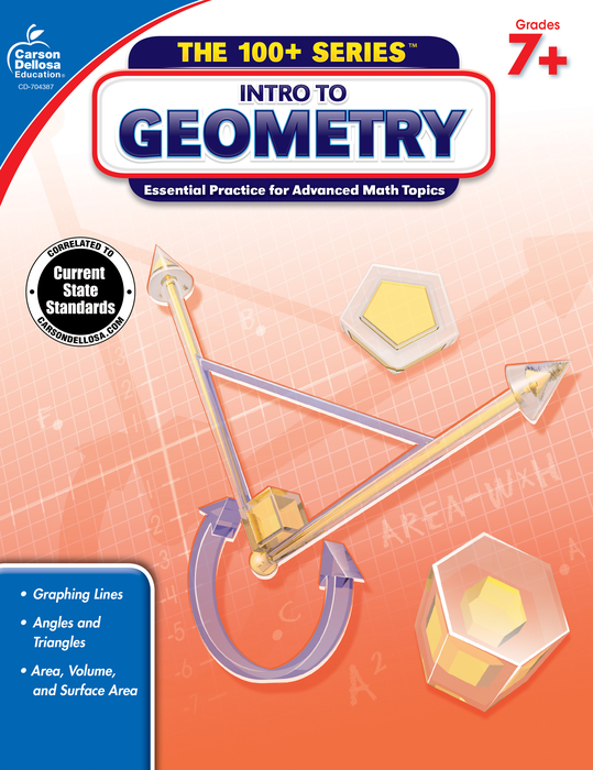 Carson Dellosa | The 100+ Series Intro to Geometry Workbook | Grades 7–9, Printable