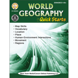 mark twain | world geography quick starts workbook | grades 4-12, printable