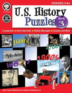 mark twain | u.s. history puzzles workbook, book 3 | grades 5–8, printable