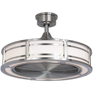 Home Decorators Collection Brette II 23 in. LED Indoor/Outdoor Brushed Nickel Ceiling Fan with Light and Remote Control