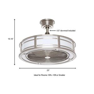 Home Decorators Collection Brette II 23 in. LED Indoor/Outdoor Brushed Nickel Ceiling Fan with Light and Remote Control