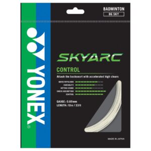 yonex skyarc badminton racket string 10m set - white