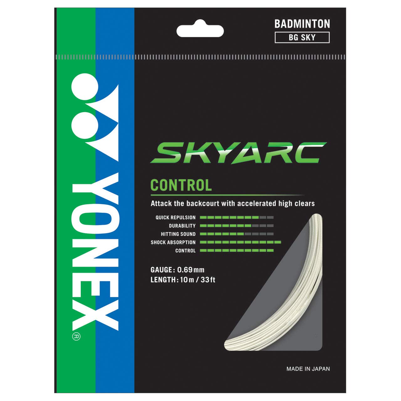 YONEX Skyarc Badminton Racket String 10m Set - White