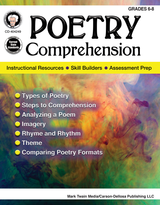 Mark Twain | Poetry Comprehension Workbook | Grades 6–8, Printable