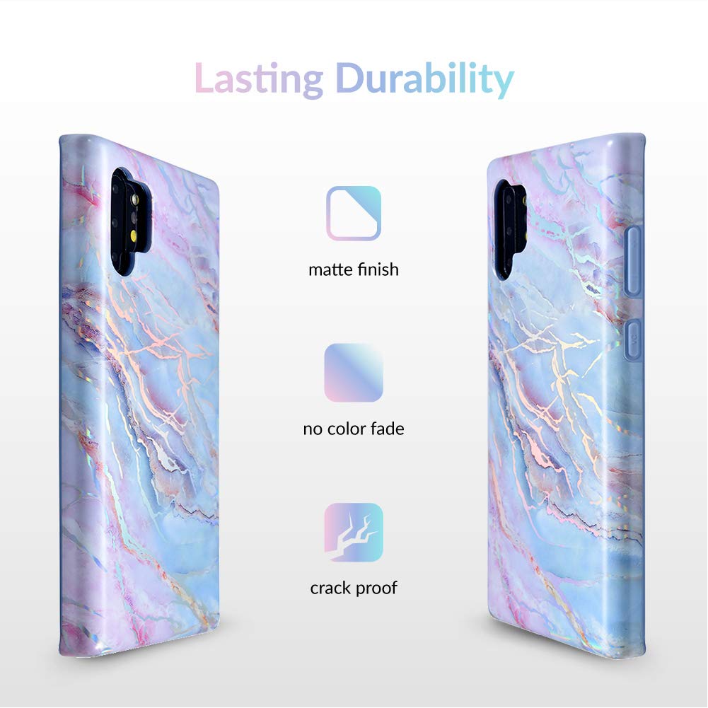 Velvet Caviar for Samsung Galaxy Note 10+ Plus Case Marble - Cute Protective Phone Cases for Women, Girls (Holographic Pink Blue)