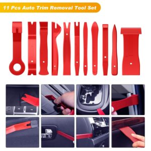 GOOACC 40Pcs Trim Removal Tool,Auto Terminal Removal Key Tool,Auto Clip Pliers Stereo Removal Tools,Car Upholstery Repair Removal Kit,Precision Hook and Pick Set,Wiring Threader,Car Film Scraper