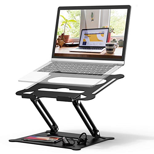 DUCHY Adjustable Laptop Stand, Ergonomic Portable Computer Stand with Heat-Vent to Elevate Laptop, 13 Lbs Heavy Duty Laptop Holder Compatible with MacBook, Air, Pro All Laptops